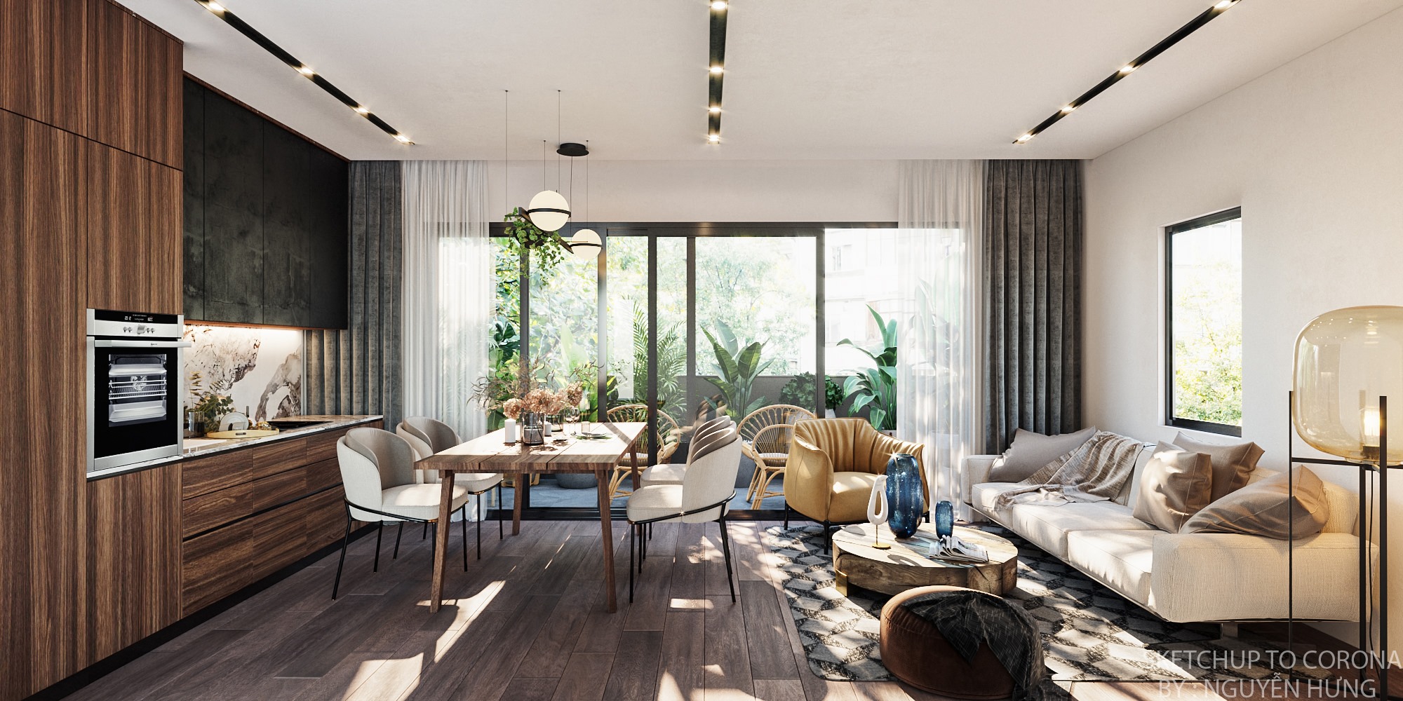 3D Interior Model Kitchen Living Room 0207 Scene 3dsmax - Download 3D ...