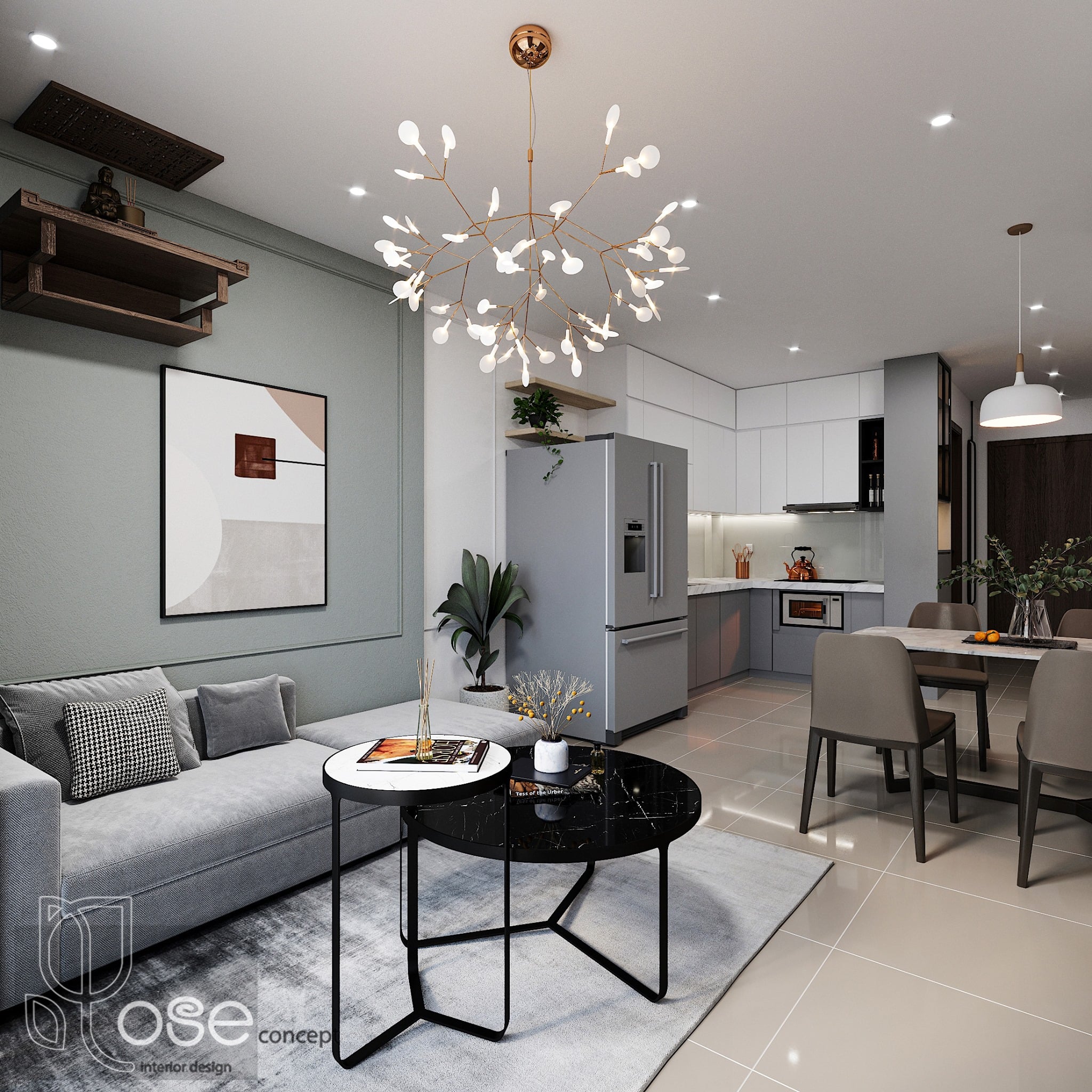 3D Interior Model Kitchen Living Room 0215 Scene 3dsmax - Download 3D ...