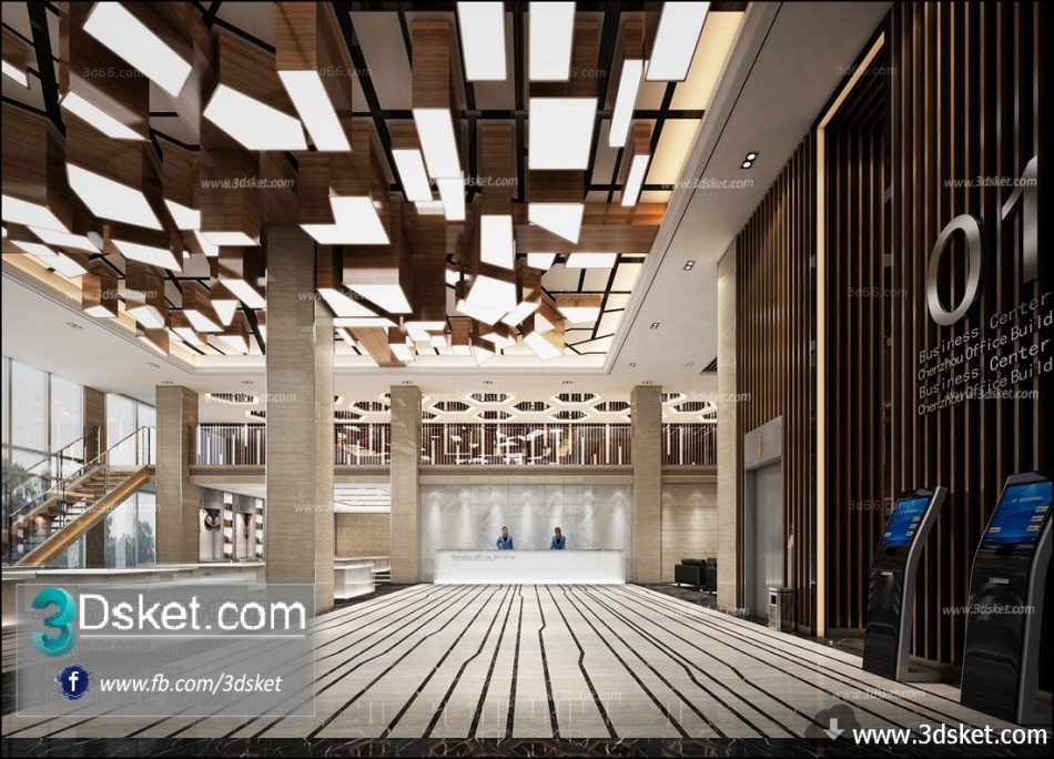 3D Interior Model Reception Space A001 Scene 3dsmax - Download 3D Model ...