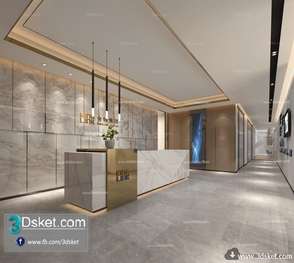 3D Interior Model Reception Space A016 Scene 3dsmax - Download 3D Model ...