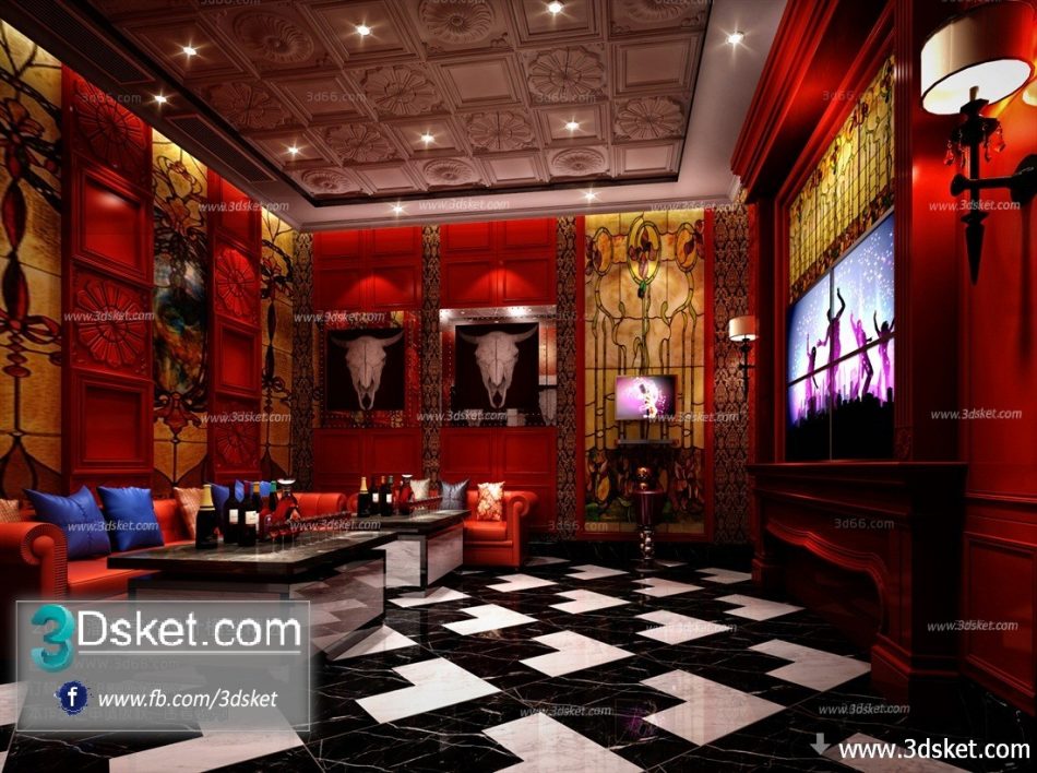 3D Interior Model KTV Room 009 Scene 3dsmax - Download 3D Model Free ...