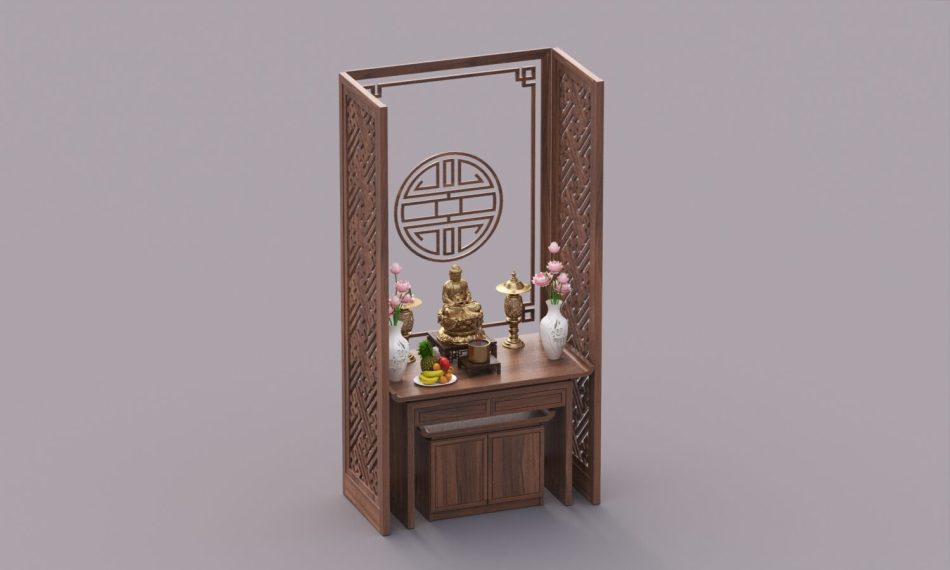 3D Model Altar Room Free Download 0384 Phòng Thờ - Download 3D Model ...