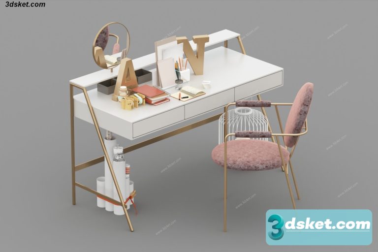 3D Model Dressing Table Free Download 010820 - Download 3D Model Free ...