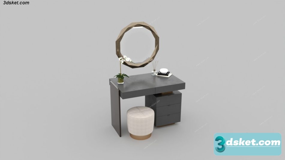 3D Model Dressing Table Free Download 01235 - Download 3D Model Free ...