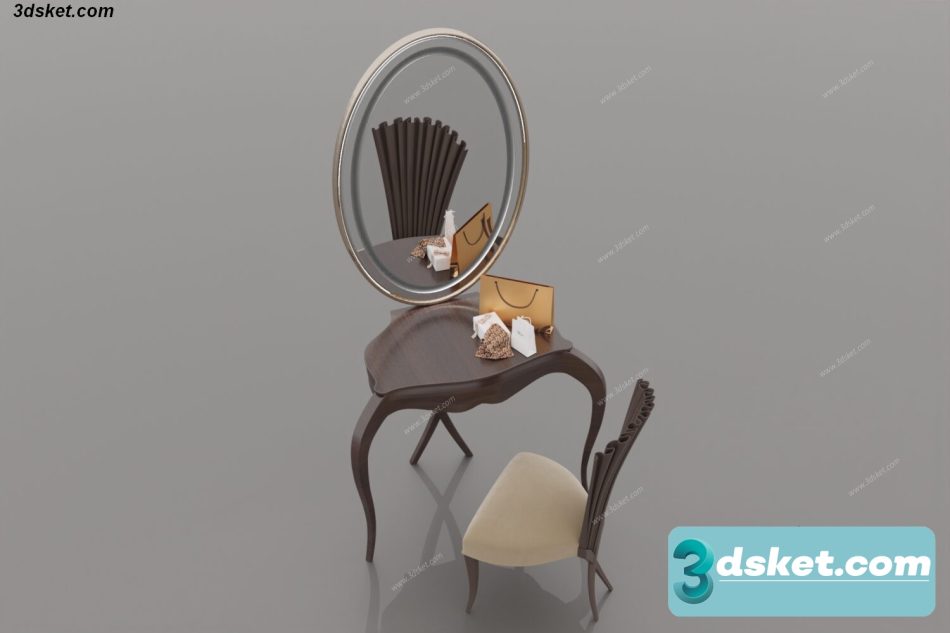 3D Model Dressing Table Free Download 0308 - Download 3D Model Free ...