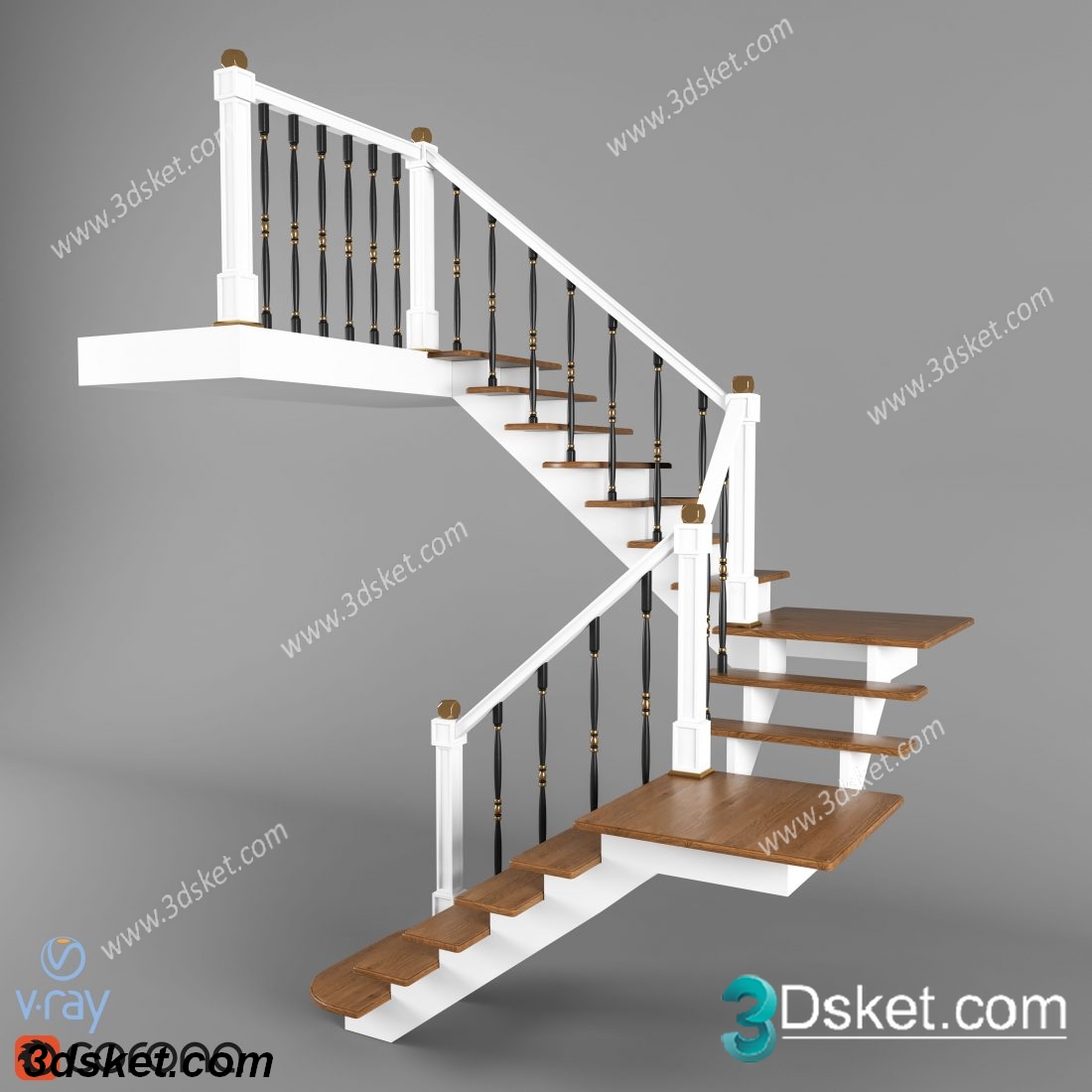 3D Model Staircase Free Download 0029 - Download 3D Model Free ...