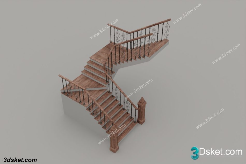 3D Model Staircase Free Download 0627 - Download 3D Model Free ...