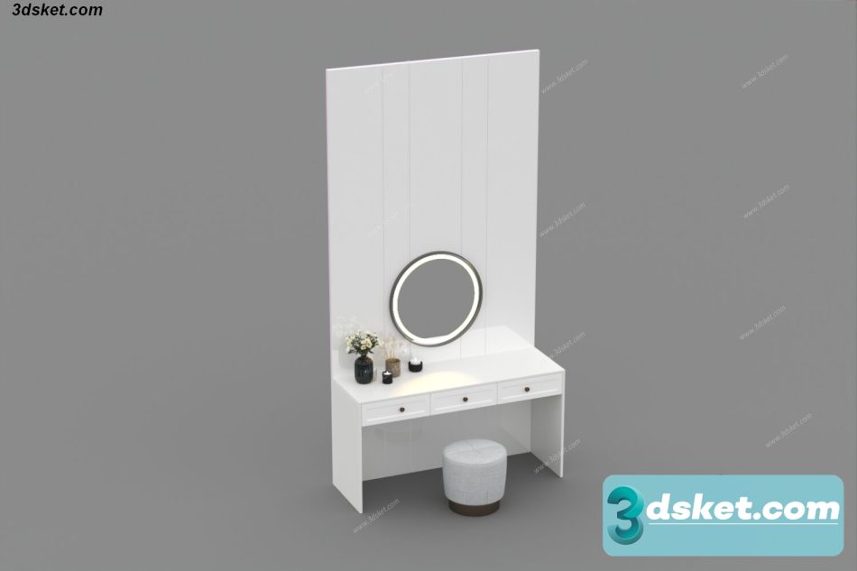 3D Model Dressing Table Free Download 0631 - Download 3D Model Free ...