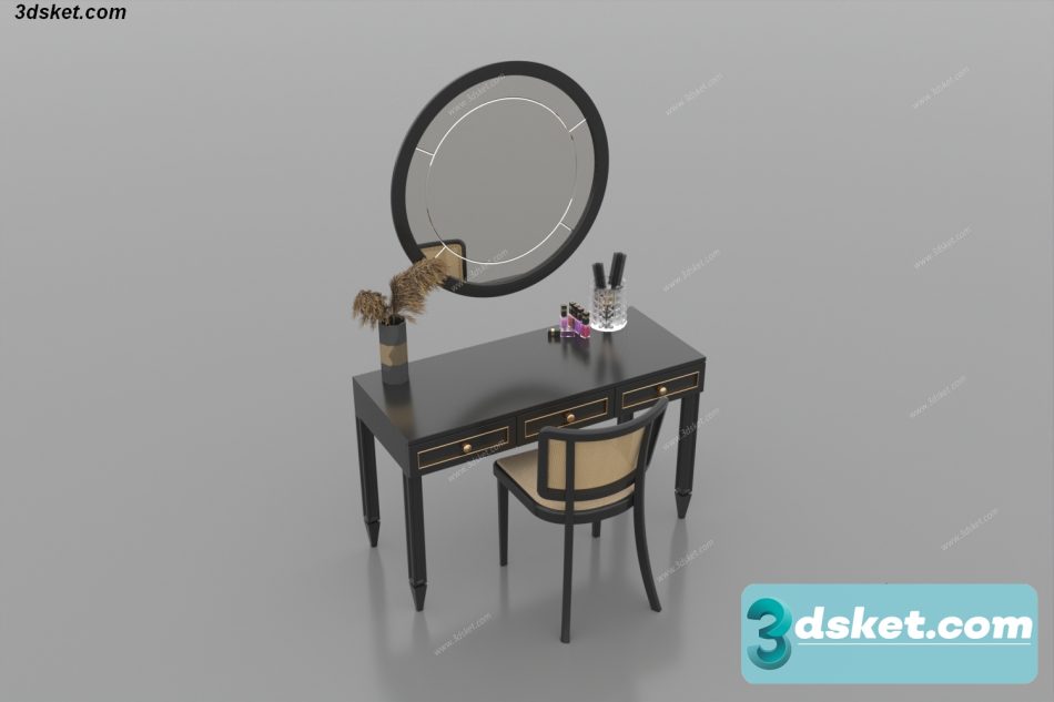 3D Model Dressing Table Free Download 0733 - Download 3D Model Free ...