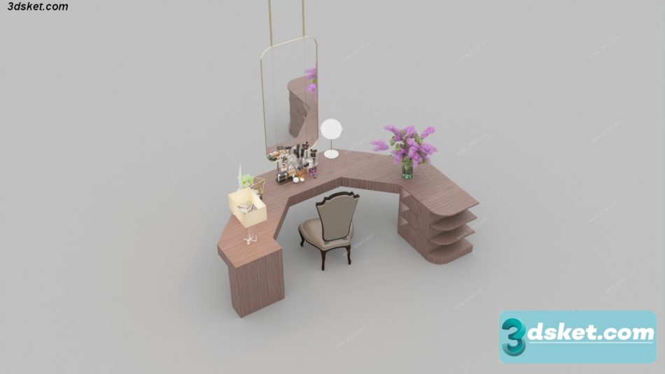 3D Model Dressing Table Free Download 0979 - Download 3D Model Free ...