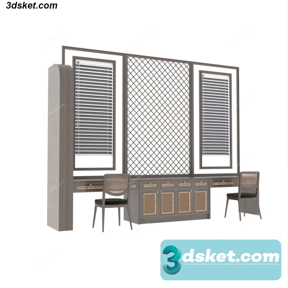 3D Model Dressing Table Free Download 09917 - Download 3D Model Free ...