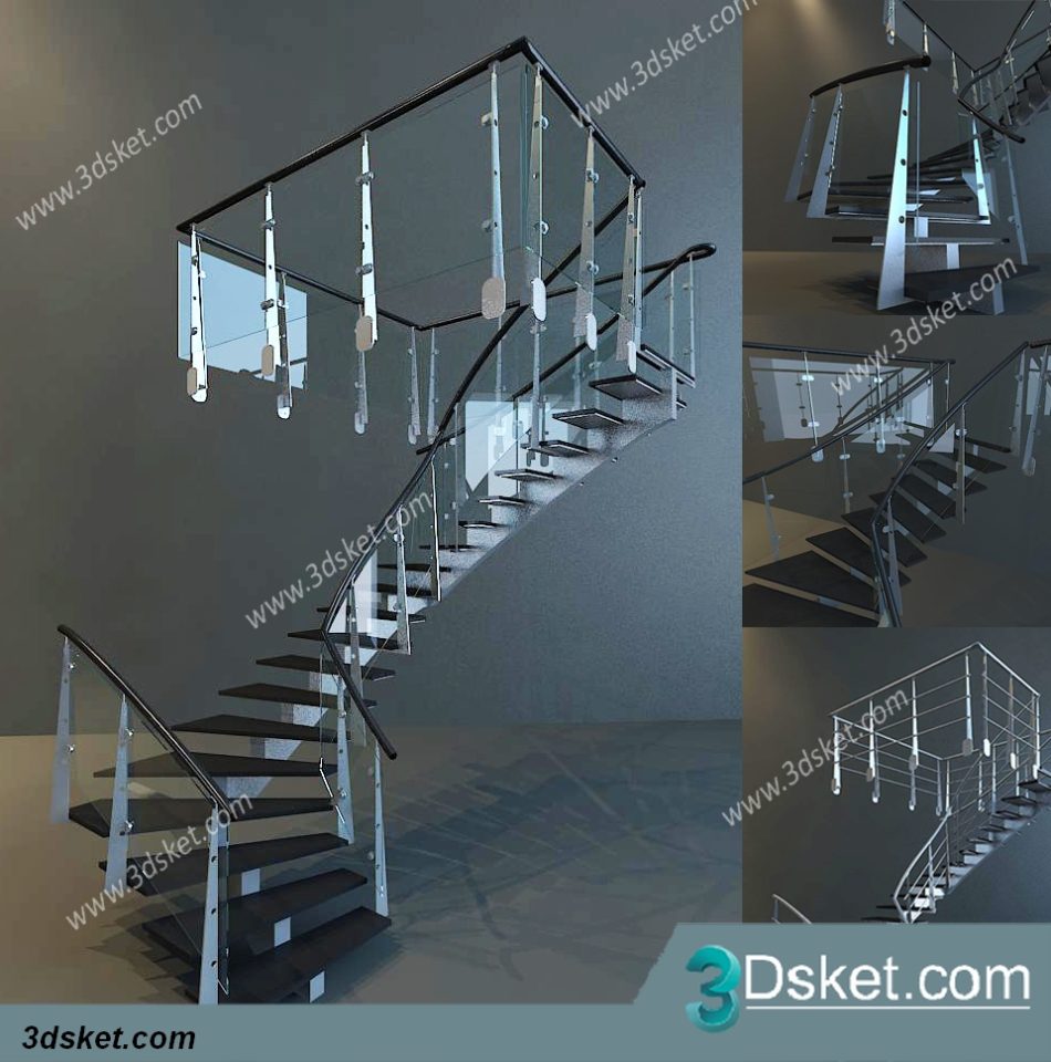 3D Model Staircase Free Download 041 - Download 3D Model Free ...