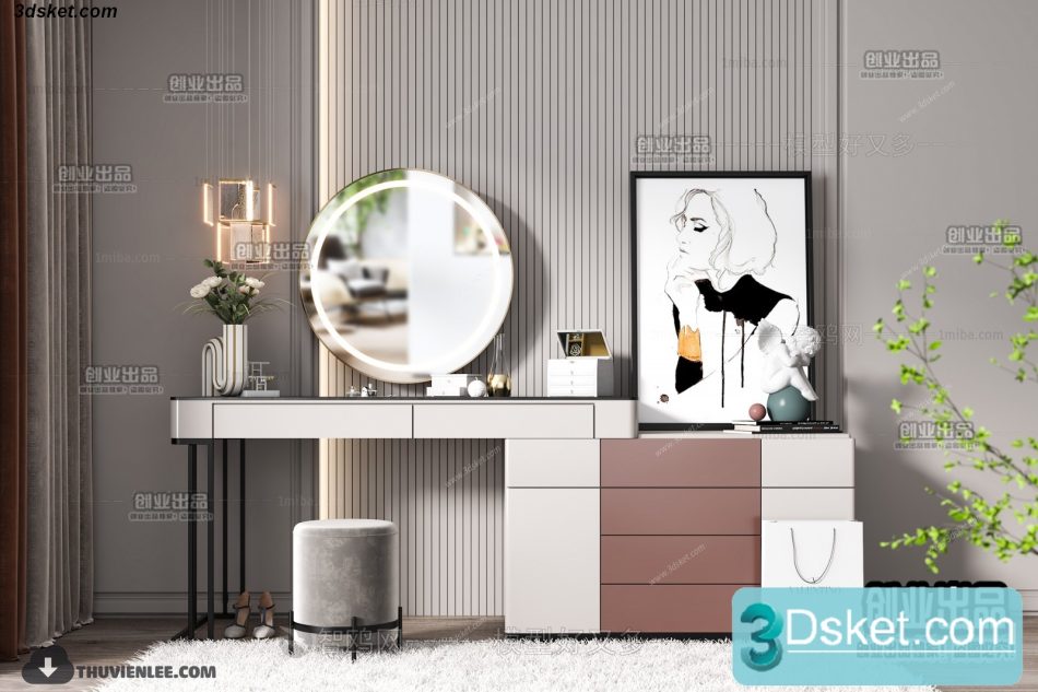 3D Model Dressing Table Free Download 017 - Download 3D Model Free ...