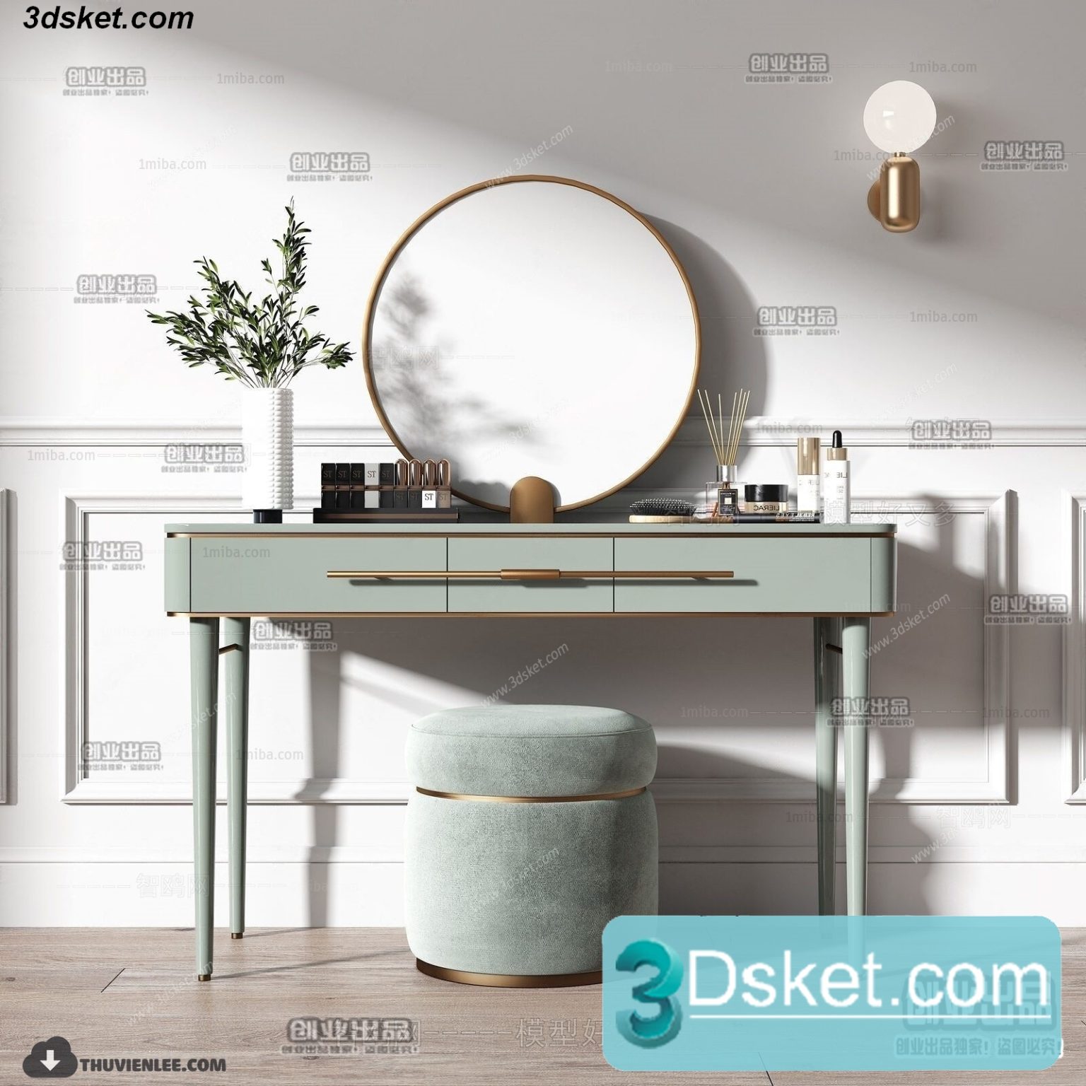 3D Model Dressing Table Free Download 025 - Download 3D Model Free ...