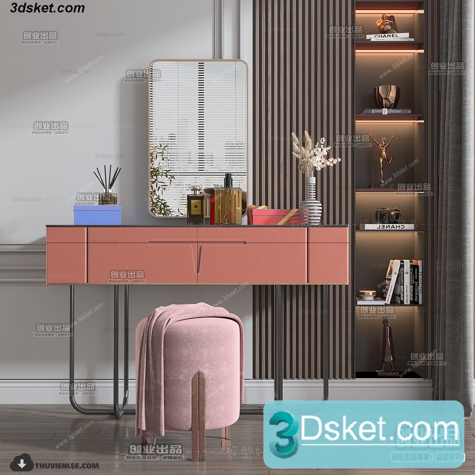 3D Model Dressing Table Free Download 030 - Download 3D Model Free ...