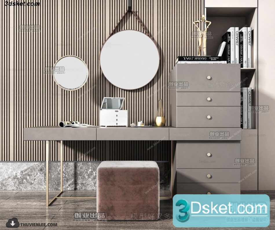 3D Model Dressing Table Free Download 036 - Download 3D Model Free ...
