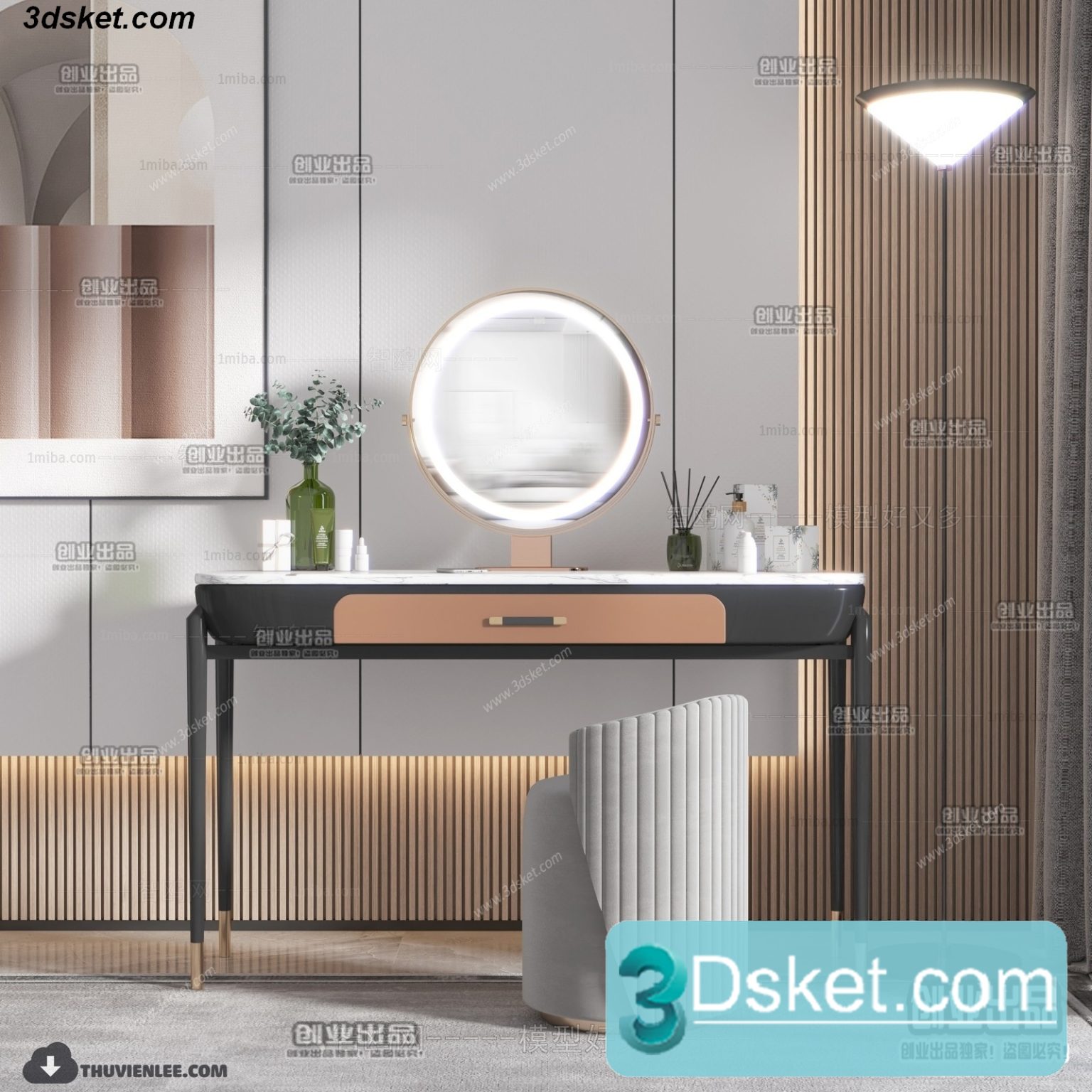 3D Model Dressing Table Free Download 046 - Download 3D Model Free ...
