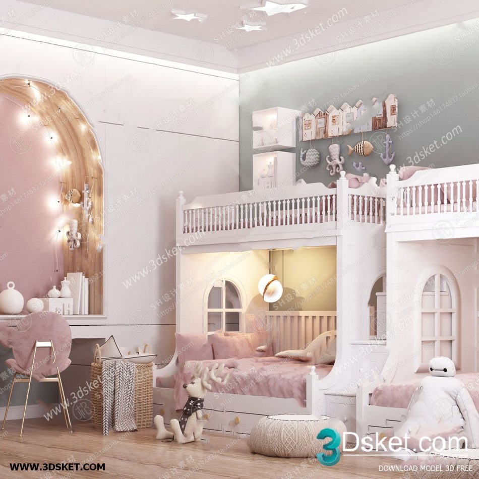 3D Interior Scene Children Room 0802 - Download 3D Model Free ...